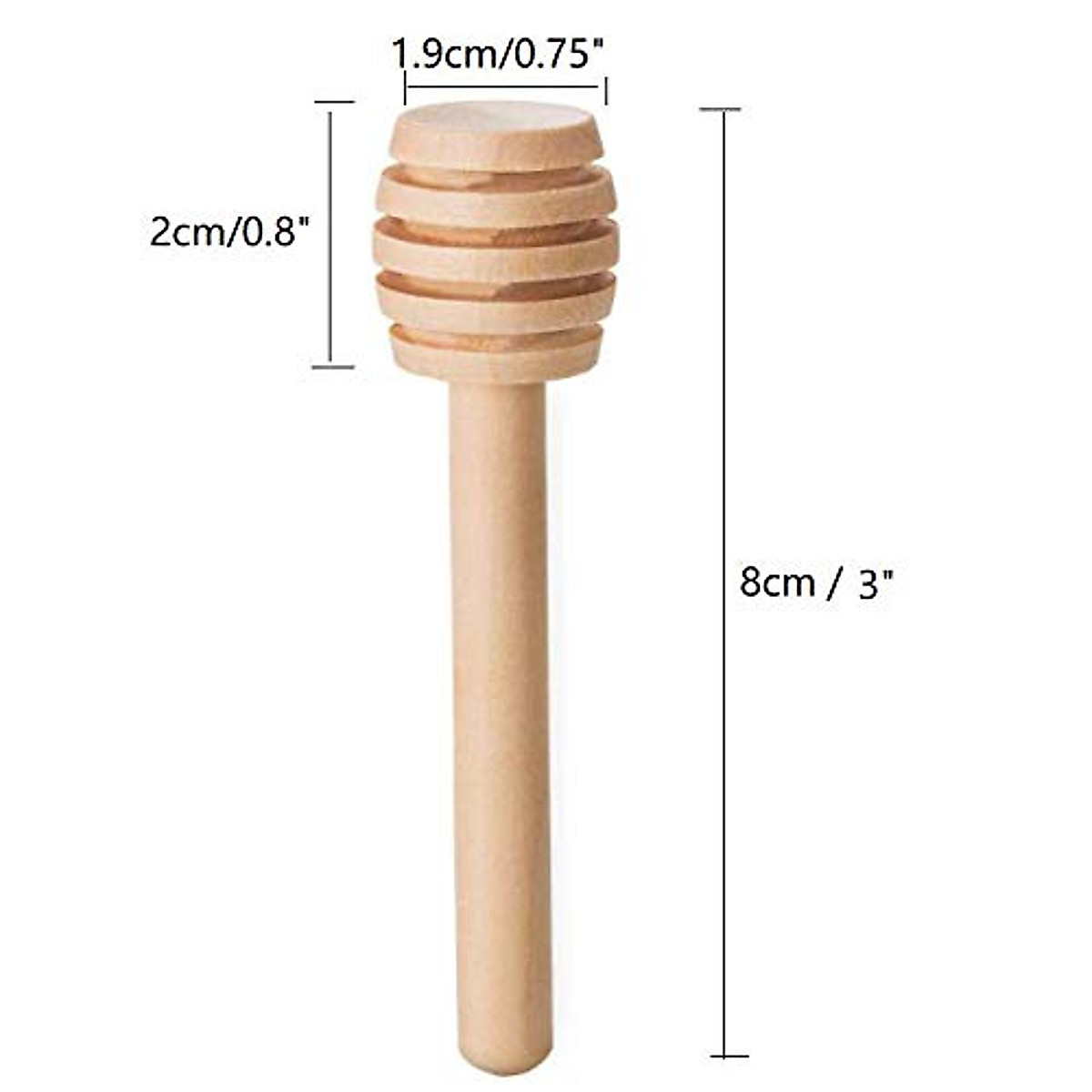 LASSUM 10 Pieces 3 Inch Wood Honey Dippers Sticks, Mini Honey Dipper Stick for Honey Jar Dispense Drizzle Honey