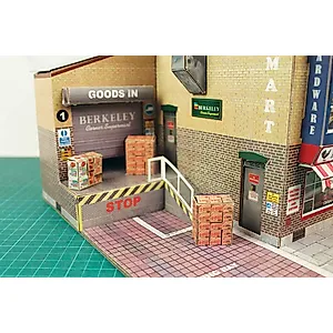 The CityBuilder Corner SUPERMART Cardboard Model Making Kit - O Scale Model Railroad Building