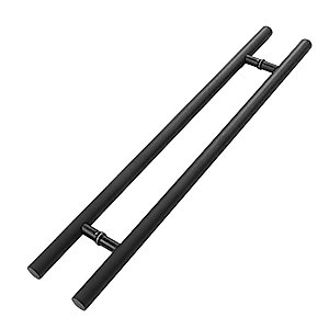 Interior Exterior Door Pull Push, Ergonomic Design Black Push Pull Door Handle Comfortable Grip for Barn