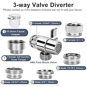 Shower Head Sink-Faucet Bathtub, Hose Sprayer Attachment with 5 Adapters, 79" Hose for Hair Washing, Pet Dog Rinse & Baby Bath, ON/OFF Extension for Tub Faucet, Utility Sink, Laundryroom, Garden