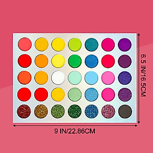 Jutoe Eyeshadow Palette,35 Colors High Pigmented Makeup Palette Matte And Shimmer Glitter Powder Eye Shadow Waterproof Long Lasting Eye Shadow Palette(Style 2)