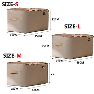 Large Capacity Storage Bins Collapsible Storage Boxes Organizing Closet Cubbies Storage Bins with Handles (L 18.9 x 11 x 9.8 inches)
