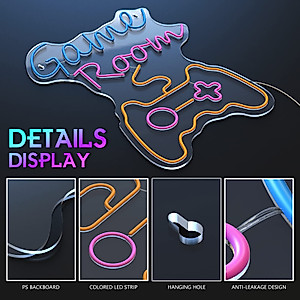 Ferghana Dimmable Neon Sign, USB Live On Air Led Signs For Bedroom Wall, Microphone Neon Lights Signs For Tiktok Youtube Twitch Streamers, Light Up Sign Gift For Studio Gaming Room Decor(GAME ROOM)