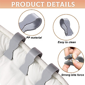 18pcs Gray Kitchen Towel Clips, Plastic Hand Towel Clips, Anti-Slip Duvet Holder for Kitchen Towel Holder, Beach Chairs, Oven Handles, Prevents Towels from Falling Out (Gray)