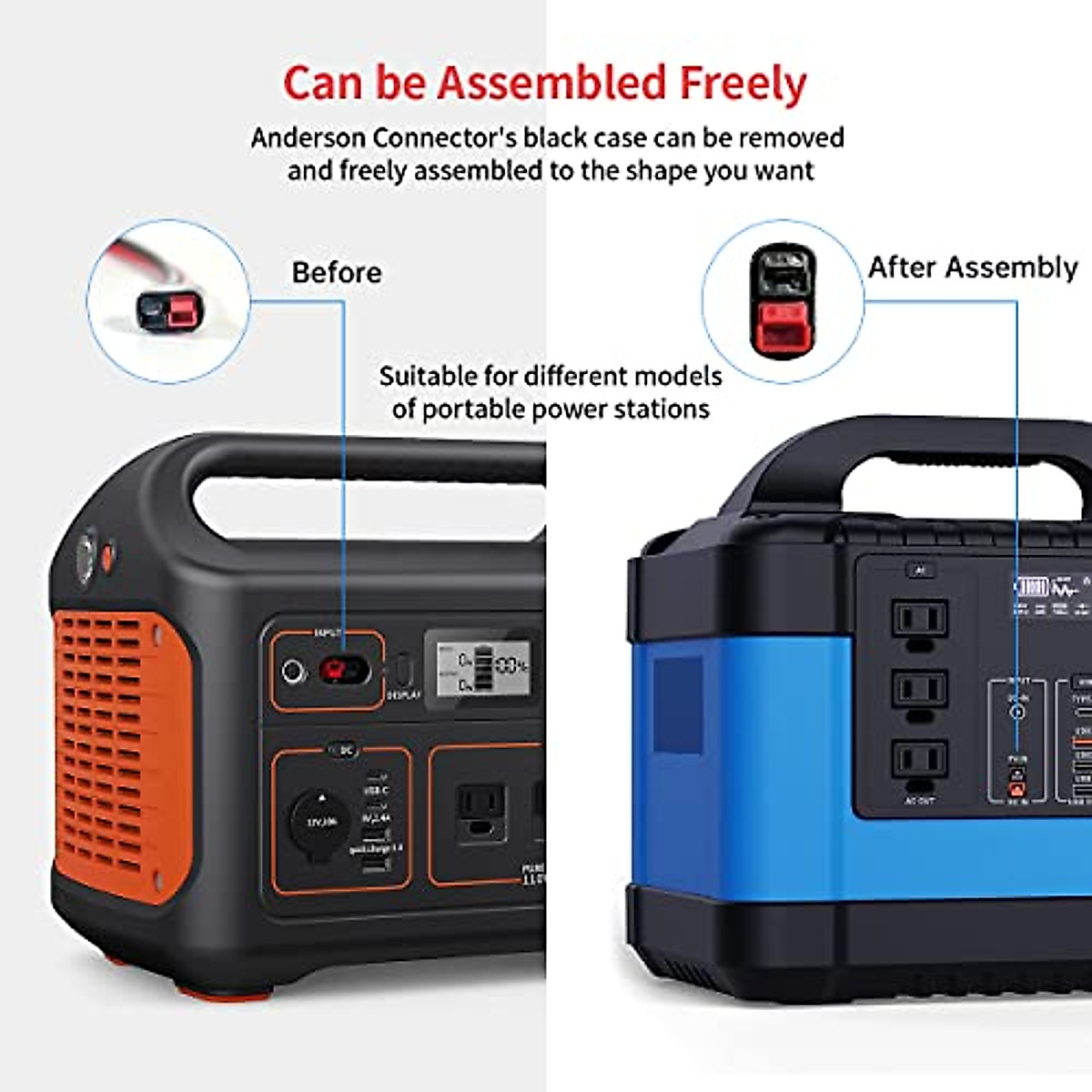 ELFCULB 12AWG SAE to Anderson Adapter,Solar Connector to SAE Extension Cable,Compatible with Solar Generator Portable Power Station(6FT)