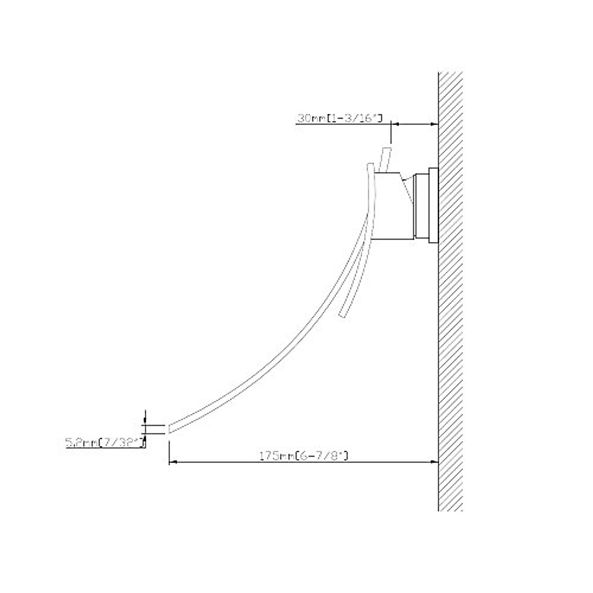 Sumerain Wall Mount Tub Filler,Brushed Nickel Waterfall Tub Spout for High Flow Rate