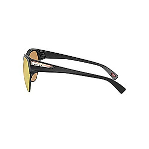 Oakley Women's Oo9447 Trailing Point Rectangular Sunglasses, Matte Black/Prizm Rose Gold Polarized, 65 mm