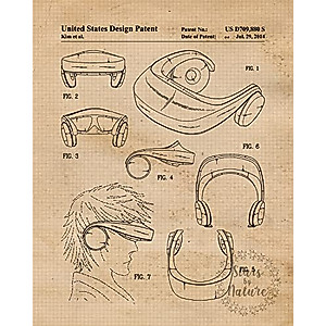 Classic VR Goggles Headset Patent Prints, 4 (8x10) Unframed Photos, Wall Art Decor Gifts Under 20 for Home Office Man Cave School Student Teacher Computer Science Programmer Gamer