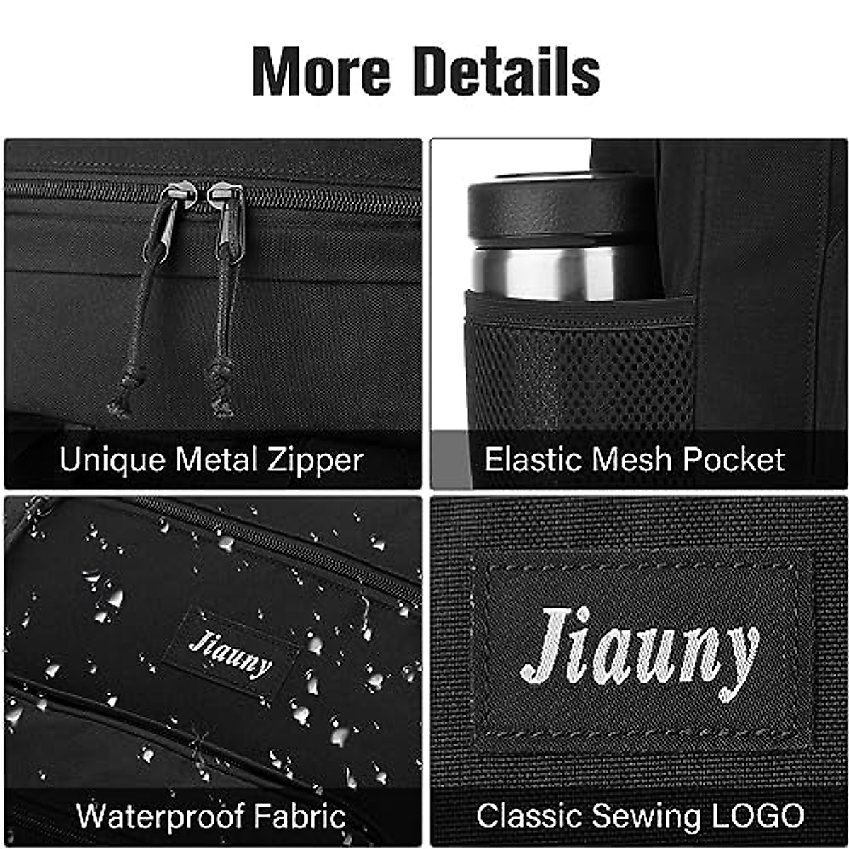 Jiauny School Backpack,Bookbag Lightweight Backpack Classic Scoolbag with USB Charging Port for High School Teens College Students Work Office Adult,Black