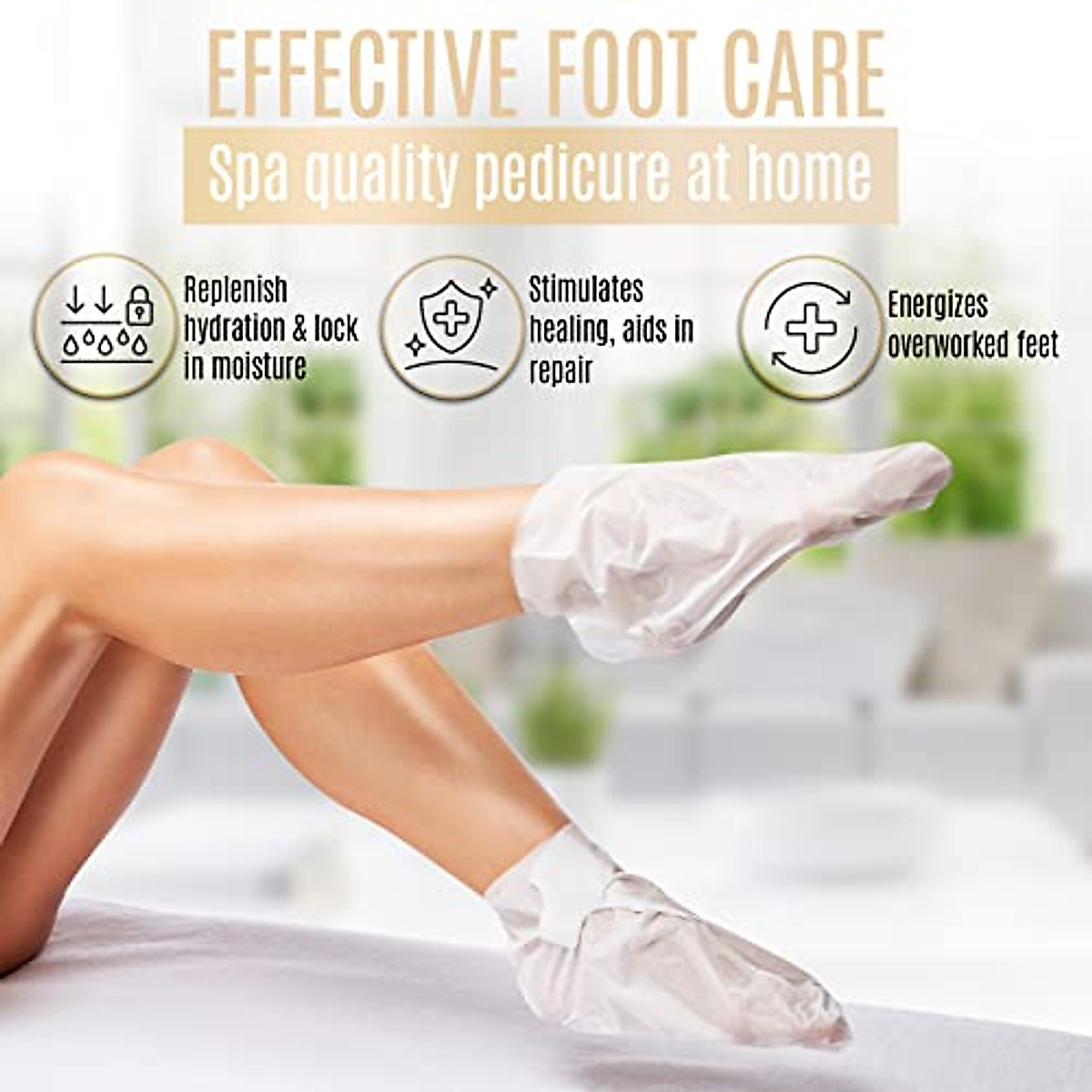 FOOTREE Moisturizing Foot Mask Socks Hydrating Anti-Fatigue Stress Relief Self Care Pedicure Sockies 5 Pair Pack Healing Feet Booties with Exfoliating Kombucha, Energizing Citrus, Natural Bamboo