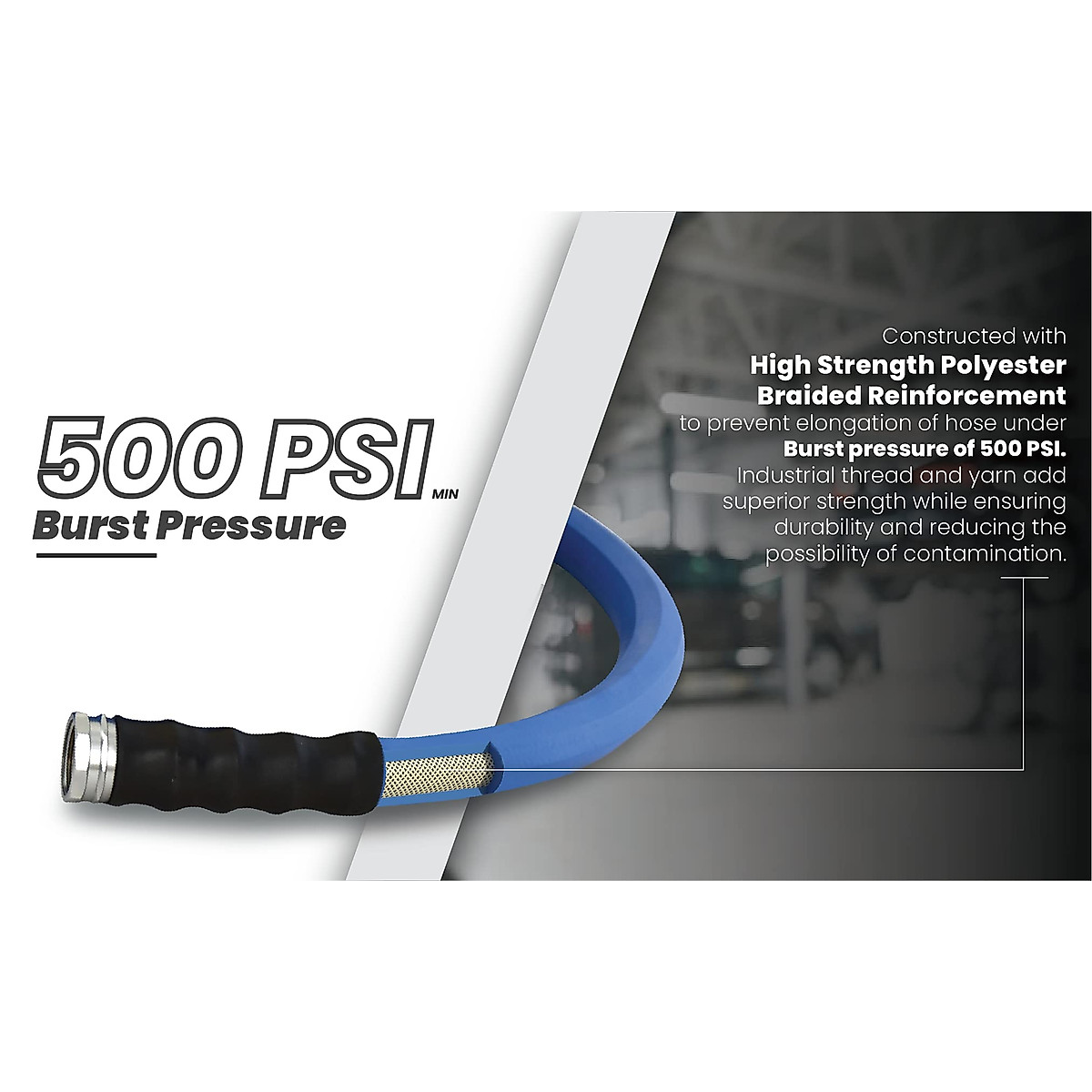 AG-LITE BSAL5806 5/8" x 06' Hot/Cold Water Rubber Garden Hose, 100% Rubber, Ultra-Light, Super Strong, 500 PSI, 50F to 190F Degrees, High Strength Polyester Braided