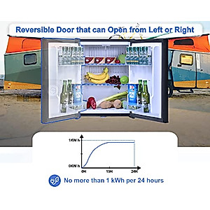 SMETA 12 Volt Refrigerator Semi Truck Refrigerator Freightliner Cascadia Drivers DC 12V|110V Compact Refrigerators RV Mini Small Fridge Upright Deep Freezers Camper Wheeler Van 36 qt 1.2 cuft Lock