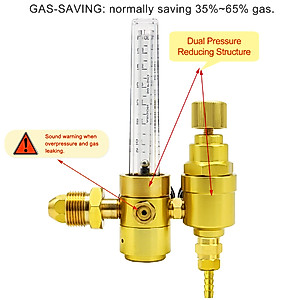 OYHBO Argon MIG TIG Flow Meter CO2 Regulator Welding 2 Gauges Gas Regulator Gas-saving CGA580 Welder