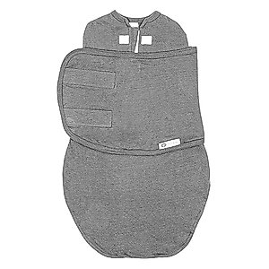 embé 2-Way Starter Baby Swaddle, 6-14 lbs, Newborn Swaddle Sack 0-3 Months, Zip & Velcro Swaddle 0-3 Months Baby Swaddles Wrap, Hip Healthy, Infant Swaddle - Slate