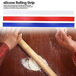 Jenngaoo 6PCS Measuring Dough Strip, 15 inches Professional Silicone Guide Sticks Rolling Pin Guides Perfection Strips Rolling Strip for Cookies Pies Baking