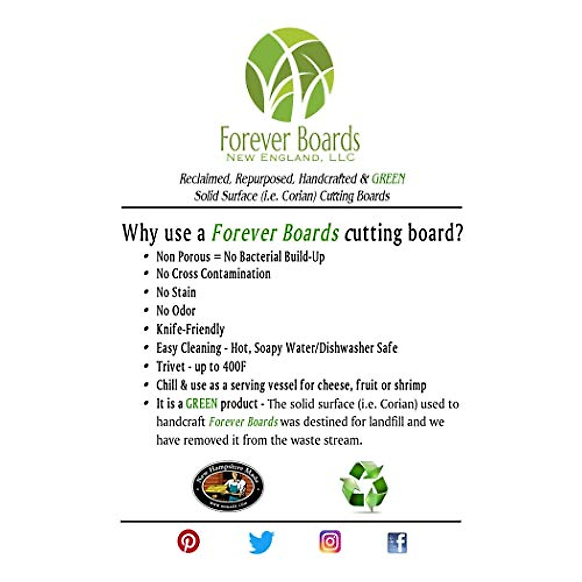 Carving Tray Reclaimed Solid Surface (I.e. Corian) Cutting Board and Serving Board