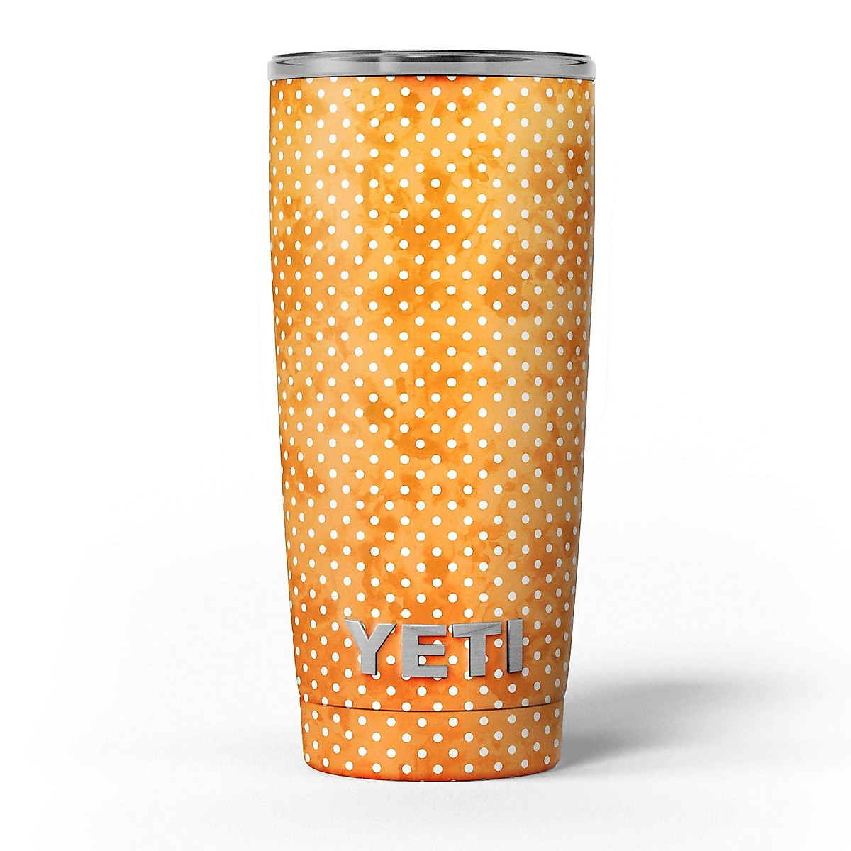 Design Skinz The Orange Grungy Watercolored Polka Dots - Skin Decal Vinyl Wrap Kit Compatible with The Yeti Rambler Cooler Tumbler Cups