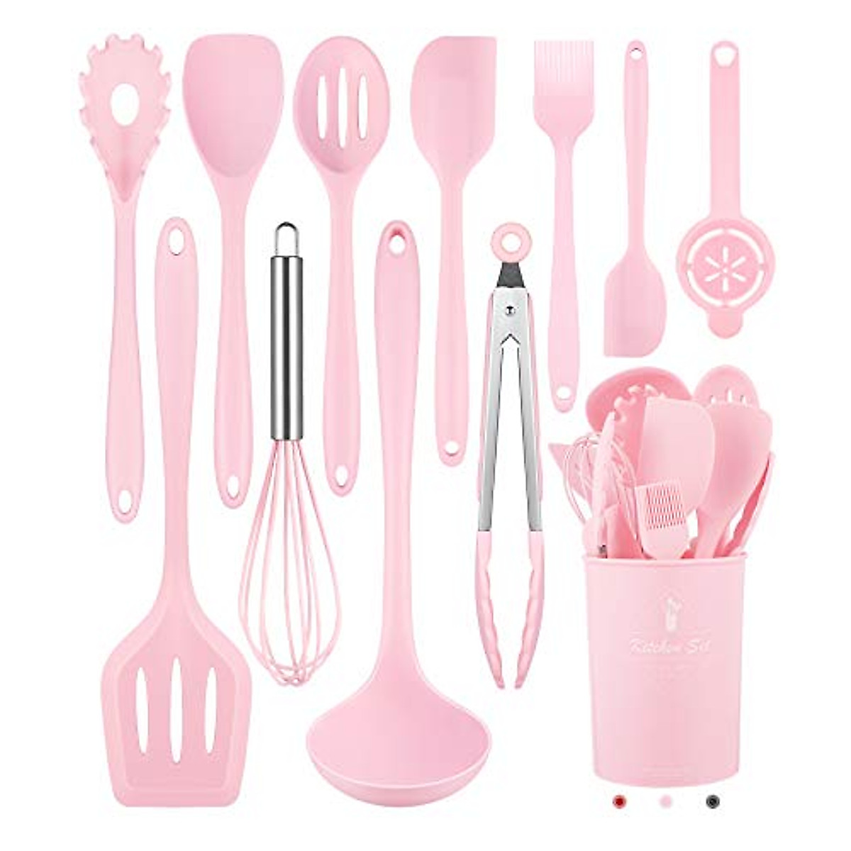 Kitchen Utensils Set-12 Pieces Silicone Cooking Utensils Set (Dishwasher Safe) 392°F Heat Resistant Spatula Set, Nonstick Cookware