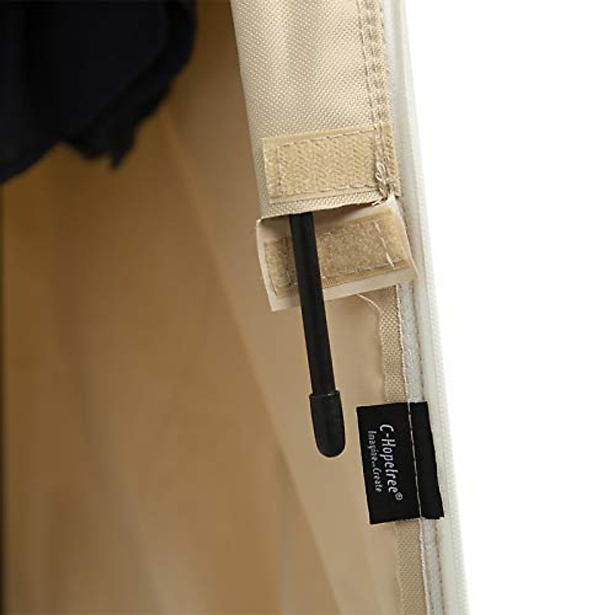 C-Hopetree Patio Umbrella Cover for 7ft to 11ft Solar LED Outdoor Market Umbrellas, Waterproof, with Zipper and Rod, Beige