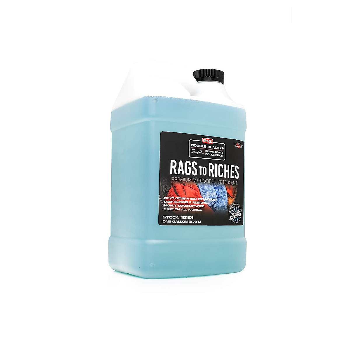 P & S PROFESSIONAL DETAIL PRODUCTS - Rags to Riches - Premium Microfiber Detergent, Deep Cleans and Restores, Safe on All Fabrics, Highly Concentrated, Next Generation Cleaning Technology (1 Gallon)