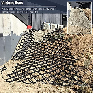 RAN Garden Retaining Wall Grid Stabilizer Ground Grid Geocell Paver for Stabilizing Subgrades, Geogrid Flexible Foldable Geoweb Grid with Drain Holes 16/19.7/23/26/29.5/32.8 ft L