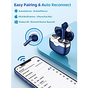 Earbuds Wireless, Noise Cancelling ENC Clear Call Ear Buds with 4 Mic,Bluetooth Headphones 4 Dynamic Drivers,Waterproof Earphones, Immersive Sound Premium Stereo Headset for iPhone Android(Blue)