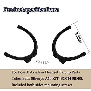 HQPARRTS Headset Earcup Parts Yokes Bails Stirrups and Screws Compatible with Bose X Aviation Headset A10（A10 KIT- Both Sides）