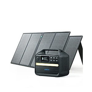 Anker 555 Solar Generator, Powerhouse 1024Wh with 2×100W Solar Panel, Power Station with LiFePO4, 6×110V AC Outlets, 3 USB-C PD Ports at 100W Max, LED Light for Outdoor RV, Camping(Anker Solix)