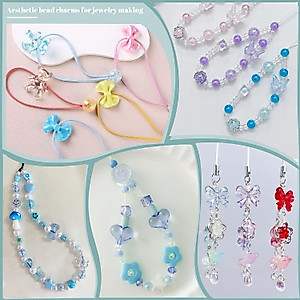 180-240PCS Assorted Acrylic Beads For Bracelet Making, Flower Bow Butterfly Candy Star Heart GummyBear Kawaii Aesthetic Bracelet Charms,Cute Beads For Jewelry Making DIY Necklace Keychain Phone Charms