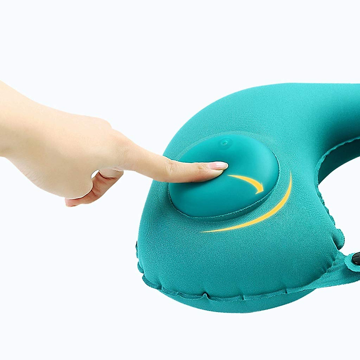 Portable U-Shape Inflatable Travel Pillow Car Head Rest Air Cushion for Travel Office Nap Head Rest Air Cushion Neck Pillow (Color : Blue)