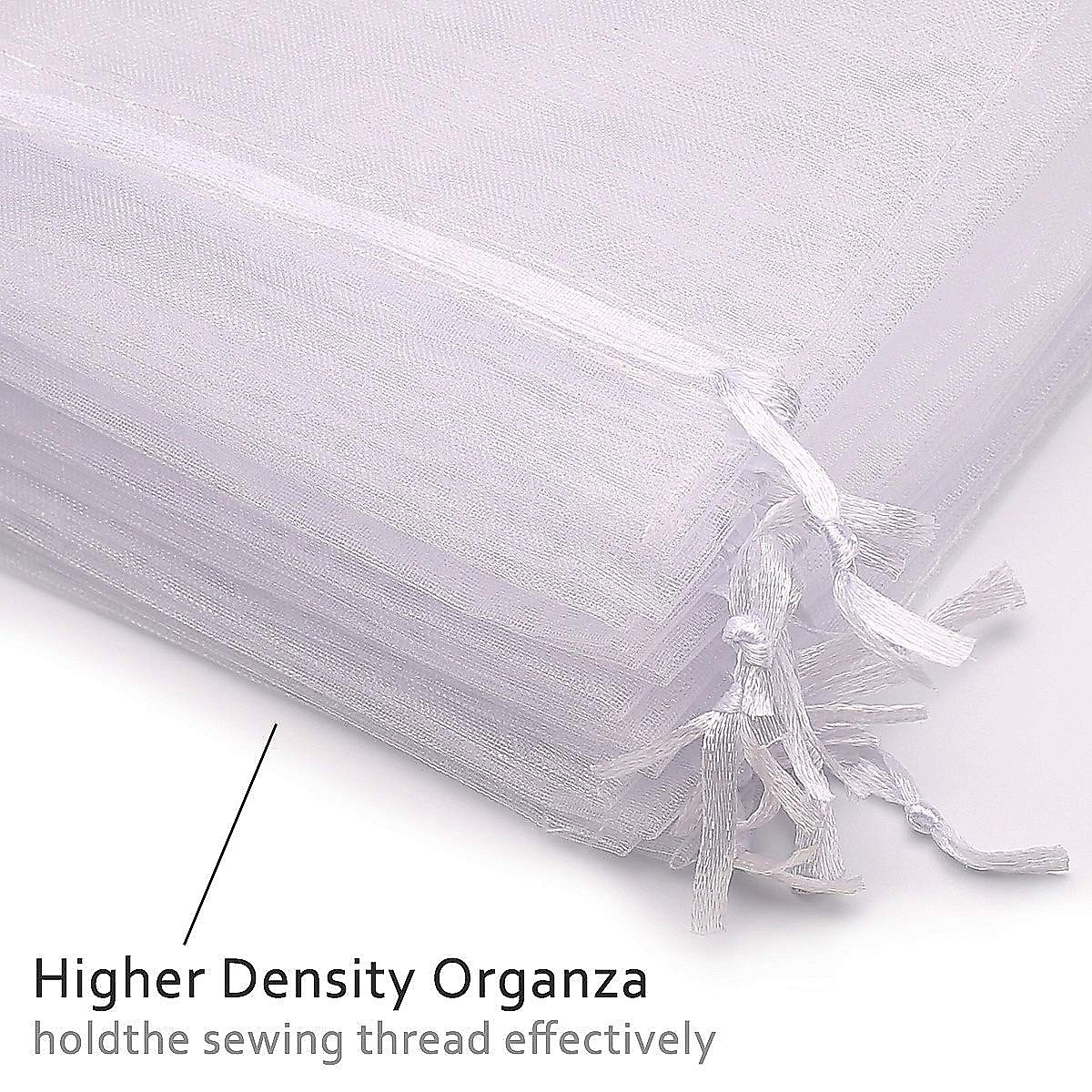 Akstore 100PCS 4x6inch (10x15cm) Drawstring Organza Jewelry Favor Pouches Wedding Party Festival Gift Bags Candy Bags (White)