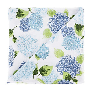 Mud Pie Blue Hydrangea Swaddle, Hydrangea, Blue