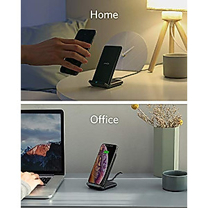 Anker 2 Pack 313 Wireless Charger (Stand), Qi-Certified for iPhone 14/14 Pro/14 Pro Max/13/13 Pro Max, 10W Fast-Charging Galaxy S20, S10 (No AC Adapter)