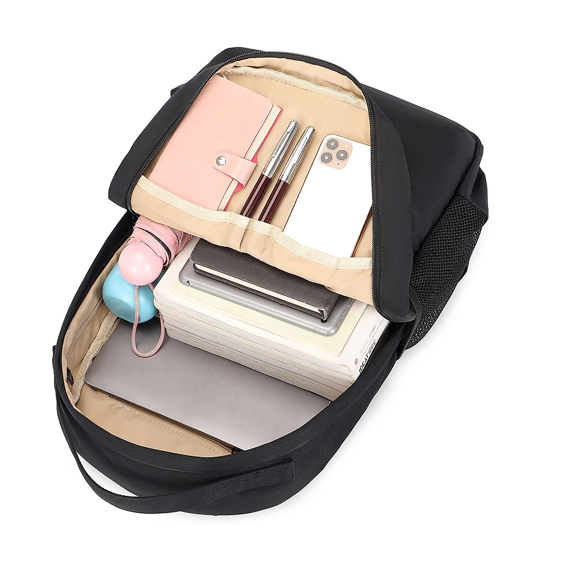 Joymoze Women Fashion Lightweight Laptop Backpack Big Student Backpack Black