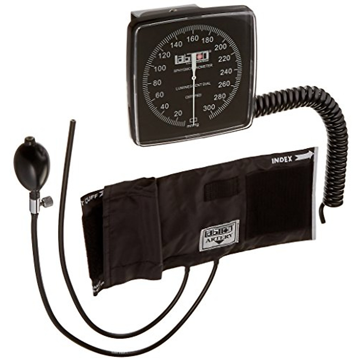 Graham-Field Wallmax Aneroid Sphygmomanometer - Wall Mounted Gauge, Latex Free, Manual Blood Pressure Monitor with Adult Black Cuff, V222B