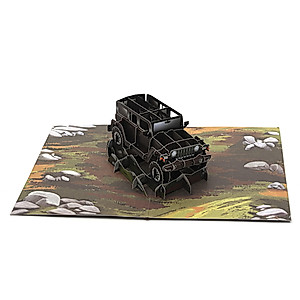 Liif Jeep Wrangler 3D Pop-Up Birthday Card for Men, Father's Day, Retirement, Get Well Soon