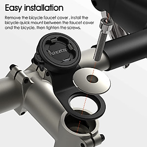 sincetop Bike Phone Mount,Mountain Bicycle Stem Cell Phone Holder,Universal Aluminum Handlebar Phone Clamp,Cycling Mobile Phone Clip,MTB Road Bike Quick Attach/Release for iPhone Google【2nd Gen】