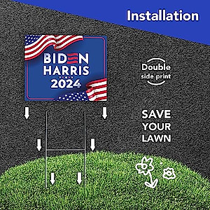 Biden Harris 2024 Yard Sign - 16x12 Coroplast Double Sided Biden for President Yard Sign - Joe Biden Lawn Sign - Biden Harris Sign for Yard, Window