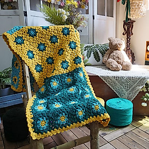 Throw Blanket for Couch, Handmade Crochet Blanket,Woven Throw Blanket, 51×19 Inch - Cozy Decorative Blanket for Couch, Sofa, Travel - All Seasons Suitable for Women, Men