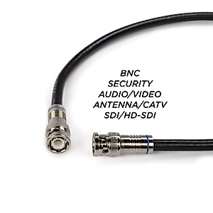 THE CIMPLE CO - BNC Cable, 100 FT, RG6 HD-SDI and SDI, with Two Male BNC Connections, 75 Ohm, Professional Grade, Low Loss, 30 Meter, Black
