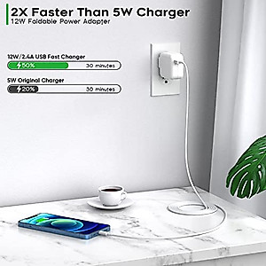 iPad Charger,Fast Apple Charger for iPhone 【Apple MFI Certified】12W Flodable Fast Charging USB Wall Charger Portable Travel Block with 2 Pack 6.6FT USB to Lightning Cable for iPad/Mini/Air/Pro,iPhone
