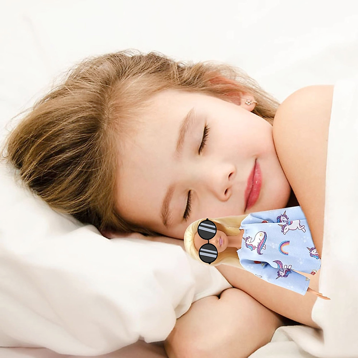 28 Pack Girl Dolls Clothes and Accessories, 2 Storytelling Pajamas, 3 Fashion Dresses, 3 Clothing Outfits, 10 Shoes, Travel Set for 11.5 inch Dolls, Mini School Supplies