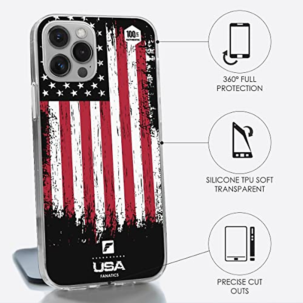 Phone Case USA Flag Patriot Design Silicone Transparent - Compatible iPhone and Samsung (Samsung Galaxy A04)