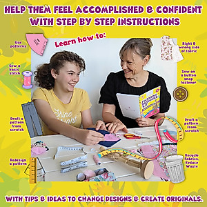 Fashion Designer Kits for Girls & Boys Ages 8+ Learn To Use Draft & Re-Design Patterns, Sew & Be A Fashion Designer For The 8.5 In. Mannequin. Top Gifts For 9 Year Old Girls, Children's Sewing Kits