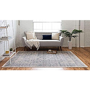 Unique Loom Noble Collection Area Rug - Elizabeth (2' 2" x 3' 1" Rectangle, Gray/ Light Blue)