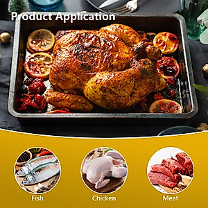 FXTNKYY Stainless Steel Air Fryer Basket for Oven,Air Fryer Basket Set with 50 PCS Parchment Paper,Air Fryer Pan with Crisper Tray and Pan