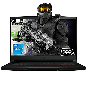 MSI Thin GF63 Gaming Laptop, 15.6" 144Hz FHD Display, 12th Gen Intel Core i5-12450H, NVIDIA GeForce RTX 4050, 16GB RAM, 1TB PCIe SSD, Webcam, Backlit KB, Wi-Fi 6, Windows 11 Home