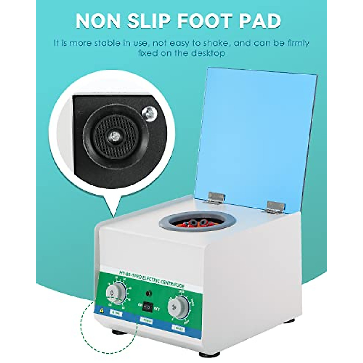 Mxmoonant 15mlX6 Centrifuge Machine Desktop Lab Centrifuge, 0-3200 RPM Electric Benchtop Centrifuges, for Laboratory School Plasma Practice 80-1 (110V US Plug)