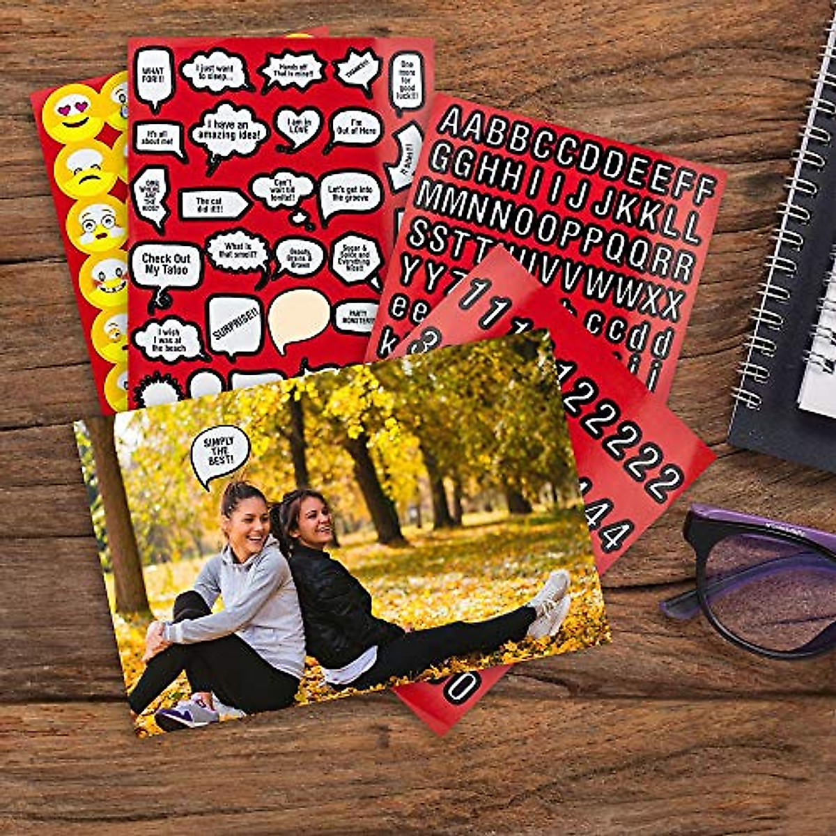 ITOYA 16 x 20 inches Original Art Presentation Book/Portfolio- for Art, Photography, and Documents - Pack of 2 + Scrapbooking Stickers 4 Pages of Emojis, Quotes, Letters & Numbers