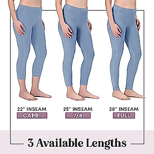 Rocky High Waisted Yoga Leggings, Workout Running Activewear Tummy Control Leggings for Women - Capri & Full Length Pants (25" Inseam 7/8 Dark Pink L)